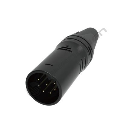 China Black 7-Pin XLR Audio Video Connectors 7-Pole Female Male Plug Socket for Indoor IP40 Protection for sale