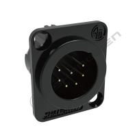 China Black 7-Pin XLR Audio Video Connectors 7-Pole Female Male Plug Socket for Indoor IP40 Protection for sale
