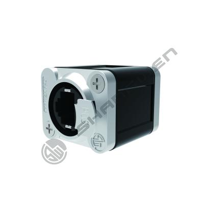 China Indoor Panel Mount Hole Rj45 Plug Adapter Female Signal Connector Cable CAT5E PoE++ Linking Cables AutoMDIX Power Connectors for sale