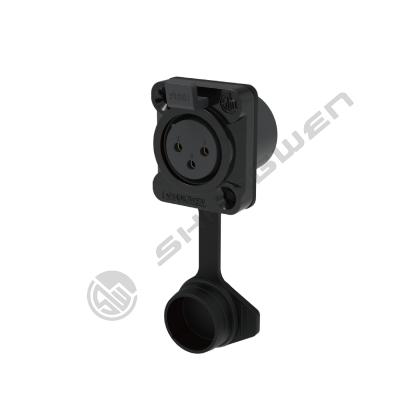 China Powerful Outdoor Waterproof 3 Pin XLR Plug Female Socket Adapter for DMX Panel Mount Audio Wire Connector Copper Material for sale