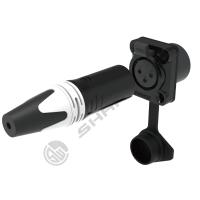 China Powerful Outdoor Waterproof 3 Pin XLR Plug Female Socket Adapter for DMX Panel Mount Audio Wire Connector Copper Material for sale