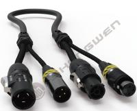 China TRUE1 2-in-1 XLR Female and Male Powercon Hybrid Cable 3-Pin DMX Combi Black XLR3 Split Communication Cables for sale