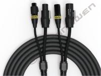 China TRUE1 2-in-1 XLR Female and Male Powercon Hybrid Cable 3-Pin DMX Combi Black XLR3 Split Communication Cables for sale