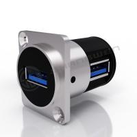 China USB 3.0 Black Dustproof 9-Pin Audio Video Connection Male Female Connector Panel Mounting D-Type Metal Female Socket for sale
