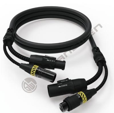 China TRUE1 2-in-1 XLR Female and Male Powercon Hybrid Cable 5-Pin DMX Combi Black XLR-5P COMBI CABLE for sale