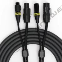 China TRUE1 2-in-1 XLR Female and Male Powercon Hybrid Cable 5-Pin DMX Combi Black XLR-5P COMBI CABLE for sale