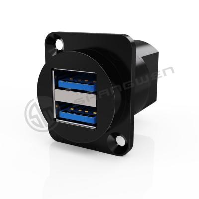 China 9Pin Shielded Dustproof Double Port USB Type A/B 3.0 Data Cable Connector Custom Length Plastic ABS Housing Copper for Audio for sale