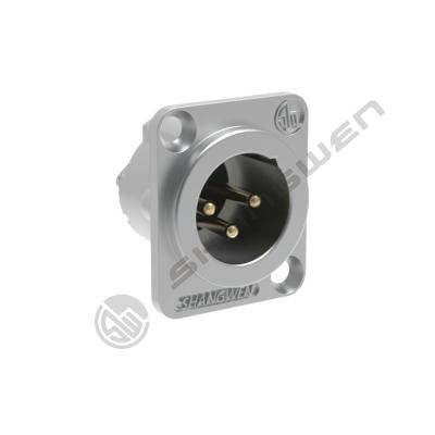 China Mini D-Type XLR Audio Connector 3-Pin Male Socket Zinc Alloy Shell Panel Mount Jacks for Audio Speaker Microphone XLR Female for sale