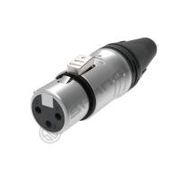 China 10A Rated Silver-Plated Female 3-Pin XLR Connector Waterproof Copper Contacts Factory DMX Thread Coupling Shell for Power for sale
