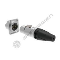 China 10A Rated Silver-Plated Female 3-Pin XLR Connector Waterproof Copper Contacts Factory DMX Thread Coupling Shell for Power for sale