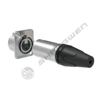 China 10A Rated Silver-Plated Female 3-Pin XLR Connector Waterproof Copper Contacts Factory DMX Thread Coupling Shell for Power for sale