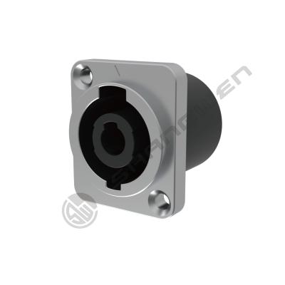 China Male 4 Pin Connector for Audio Video Electronics IP40 Waterproof Extremely Rugged Loudspeaker Plug Silver Metal Brass Alloy for sale