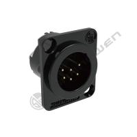 China Black IP40 Indoor Protection 6-Pole Plug Socket Male Audio Video Connectors 6-Pin XLR Black Shell Audio Connectors for sale