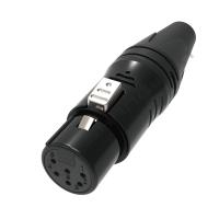 China 6-Pin XLR Audio Video Connectors Indoor Protected 6-Pole Female Male Plug in Black Silver with 7.5A Rated Current for sale