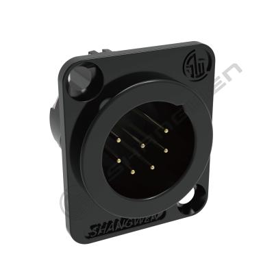 China Zinc Alloy Housing Material Black IP40 Indoor Protection 7-Pin XLR Audio Video Connectors Female to Male Plug Socket for sale