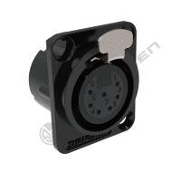 China Zinc Alloy Housing Material Black IP40 Indoor Protection 7-Pin XLR Audio Video Connectors Female to Male Plug Socket for sale