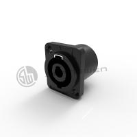 China Customized 4-Pin Male Chassis Loudspeakers Connector with 30A Rated Current and Rectangle Shape for sale