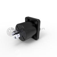 China Customized 4-Pin Male Chassis Loudspeakers Connector with 30A Rated Current and Rectangle Shape for sale