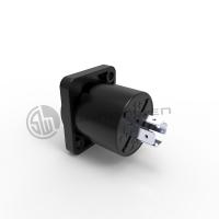 China Customized 4-Pin Male Chassis Loudspeakers Connector with 30A Rated Current and Rectangle Shape for sale
