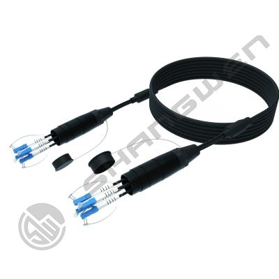 China Outdoor Networking 50M Length Singlemode TPU Waterproof Fiber Optic Cable Drum Reel with LC-LC Connectors OM2/OM3/OM4 for sale