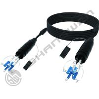 China Outdoor Networking 50M Length Singlemode TPU Waterproof Fiber Optic Cable Drum Reel with LC-LC Connectors OM2/OM3/OM4 for sale