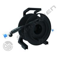 China Outdoor Networking 50M Length Singlemode TPU Waterproof Fiber Optic Cable Drum Reel with LC-LC Connectors OM2/OM3/OM4 for sale