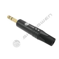 China Metal 6.35 mm Jack Plug Through Hole Audio Jack Connector 2 Contact Jack Connector 6.35 mm Cable Mount Stereo Plug 2 Pole for sale