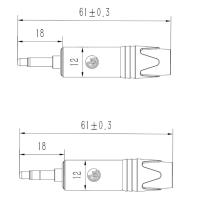 China TRS Metal 3.5 mm Jack Plug Through Hole Audio Jack Connector 1 Contact Jack Connector Cable Plug Audio 3.5mm 1/4 Mono for sale