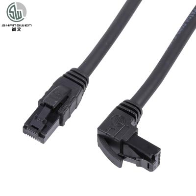 China UTP Cat5e 90degree Angle RJ45 Connector Stranded Network Cable Terminal 8P8C Crystal Head Plug for sale