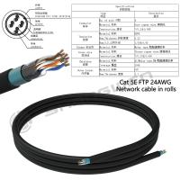 China Black Bare Copper FTP Cat5E 24AWG 26AWG Network Cable Ethernet Cat5e 305M Shielded Stranded 24AWG 305M FTP Networking Cable for sale