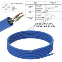 China Cat5E 24awg UTP 24awg 4 Pair Cat5e Lan Cable OEM Bare Copper Wire UTP Ethernet Cable for sale