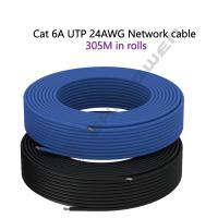 China Cat6a 24awg UTP Cable PVC Jacket 4pair CE UL MultipleTwist 100% Oxygen-free Pure Copper Indoor Blue Black Ethernet Network for sale