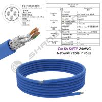 China Blue Rj45 CAT6A SFTP  Ethernet  Network Cable Internet 4pair CE UL multiple copper twist 100% oxygen-free copper Black CAT6A for sale