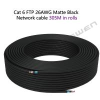China Black CAT6 FTP 24AWG Ethernet Network Cable 305m Outdoor FTP 4pair CE UL Multiple Copper Twist 100% Oxygen-free Copper 305M for sale