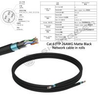 China Black CAT6 FTP 24AWG Ethernet Network Cable 305m Outdoor FTP 4pair CE UL Multiple Copper Twist 100% Oxygen-free Copper 305M for sale