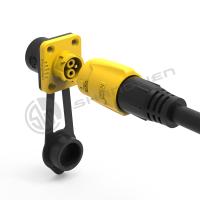 China M19 Series Push-pull Self-locking Yellow Connection Industrial 3 Pin Female Male Plug  Power Connector for sale