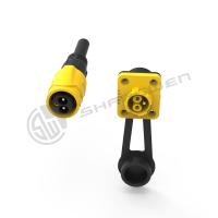 China M19 Series Push-pull Self-locking Yellow Connection Industrial 3 Pin Female Male Plug  Power Connector for sale