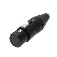 China Mini 5-Pin XLR Male Audio Connector IP40 Indoor Shell with Gold Contacts Black Microphone Audio Cable Connector Plug for sale