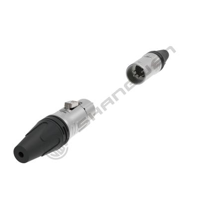 China Indoor Audio XLR 5 Pin Male DMX Lighting Jack Black Gold Contacts Female/Male Plug Socket 5 Pin Xlr Connector for sale