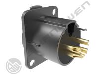 China IP40 Indoor Audio Cable Plug 5-Pin XLR Female Socket Connector with 3.5mm Gold Conductor XLR-5P Female 5 Pin Panel-mount Socket for sale