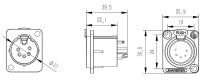 China IP40 Indoor Audio Cable Plug 5-Pin XLR Female Socket Connector with 3.5mm Gold Conductor XLR-5P Female 5 Pin Panel-mount Socket for sale