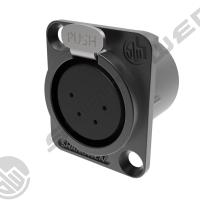 China Black XLR Audio Video Female Connectors 4-Pin 4-Pole Plug Socket Zinc Alloy Housing Indoor IP40 Protection for sale