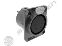 China Black XLR Audio Video Female Connectors 4-Pin 4-Pole Plug Socket Zinc Alloy Housing Indoor IP40 Protection for sale