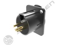China Black XLR Audio Video Female Connectors 4-Pin 4-Pole Plug Socket Zinc Alloy Housing Indoor IP40 Protection for sale