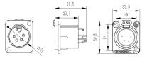 China Black XLR Audio Video Female Connectors 4-Pin 4-Pole Plug Socket Zinc Alloy Housing Indoor IP40 Protection for sale