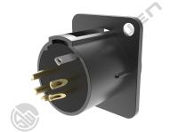 China High Quality Mini 5-Pin XLR Male Audio Connector IP40 Zinc Alloy Shell in Gold Indoor Microphone Audio Cable Plug in Black for sale