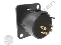 China High Quality Mini 5-Pin XLR Male Audio Connector IP40 Zinc Alloy Shell in Gold Indoor Microphone Audio Cable Plug in Black for sale