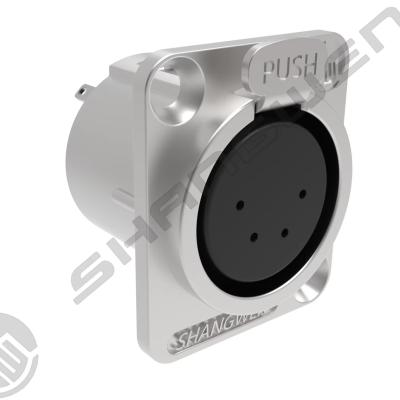 China New IP40 Indoor Audio Video Cable Connector XLR 4 Pin Female Socket with Solder Adapter and Jack Lead Cable Zinc Alloy Housing for sale