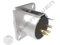 China IP40 Indoor 4Pin  XLR Male Plug Male Socket Connector Panel Mount Zinc Alloy Shell Copper Contacts Silver  Black Housing for sale