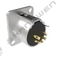 China 5-Pin XLR Male Audio Connector IP40 Zinc Alloy Shell in Gold Indoor Microphone Audio Cable Plug in Black Silver XLR 5 pole for sale